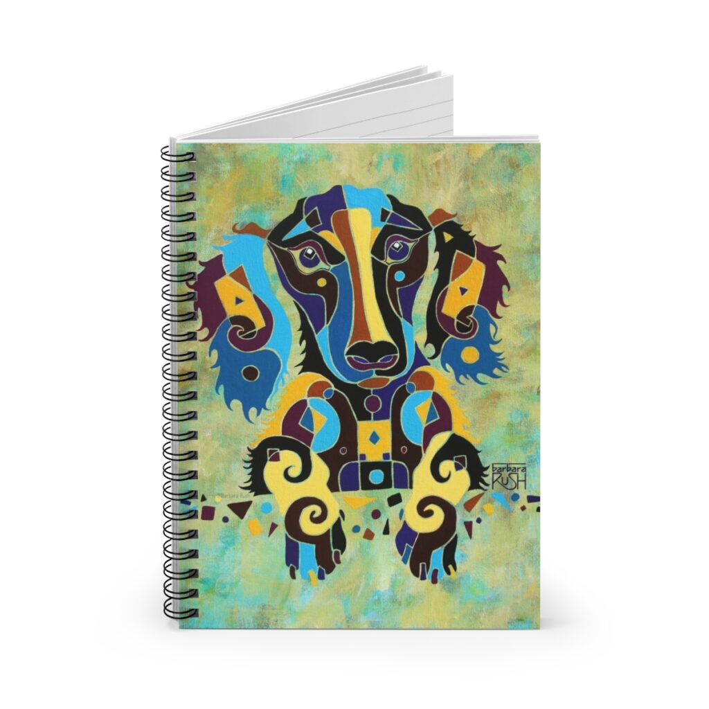 Long Haired Dachshund Spiral Notebook – Ruled Line - Barbara Rush Fine Art